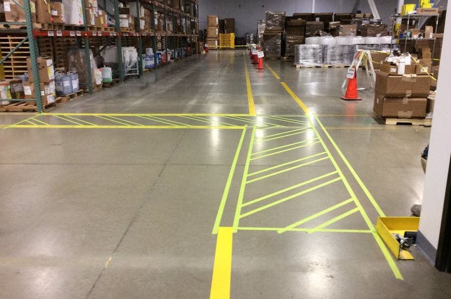 Warehouse floor markings and line striping - 5S contractor